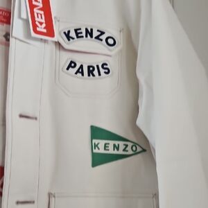 Kenzo | Jackets & Coats | Kenzo White Jacket With Colorful Patches ...